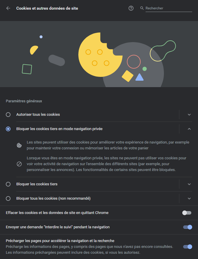 Paramétrer le navigateur / Gestion des cookies tiers – ToutApprendre